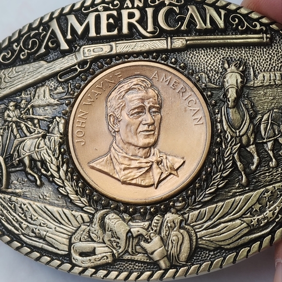 Vintage | Accessories | Vintage John Wayne Brass Belt Buckle American Western Cowboy Collectible ...